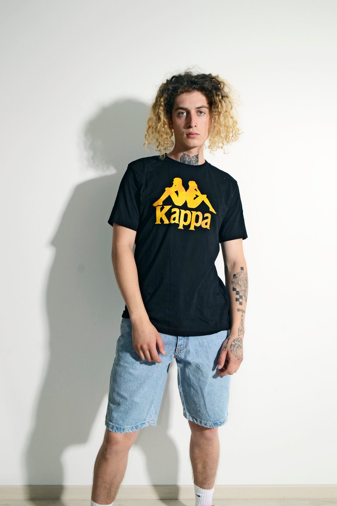 KAPPA Black Men's Vintage T-shirt | 90s Retro Old School Solid Unisex ...