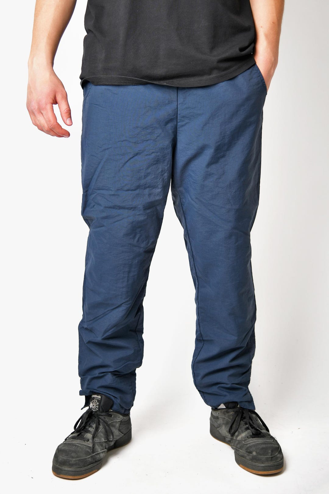 Vintage Joggers Navy Blue Colour Men's | Sport Trousers Festival Shell ...