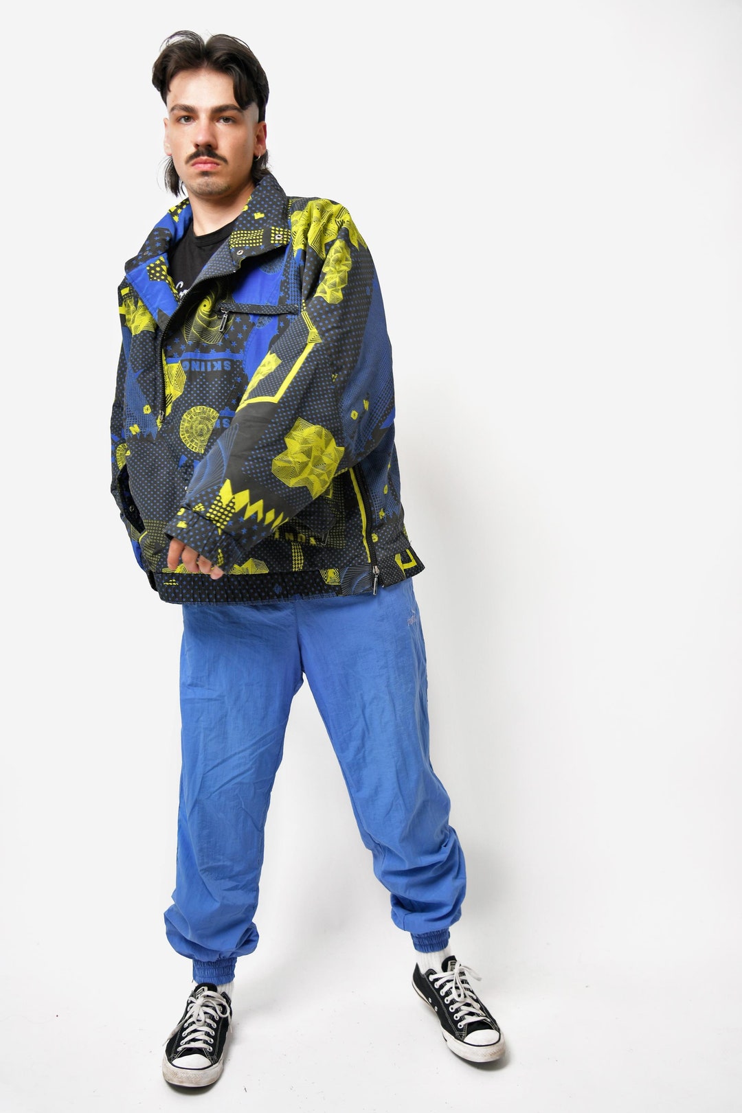 Retro 90s Winter Ski Jacket Multi Coloured | Vintage 80s Sport Shell ...