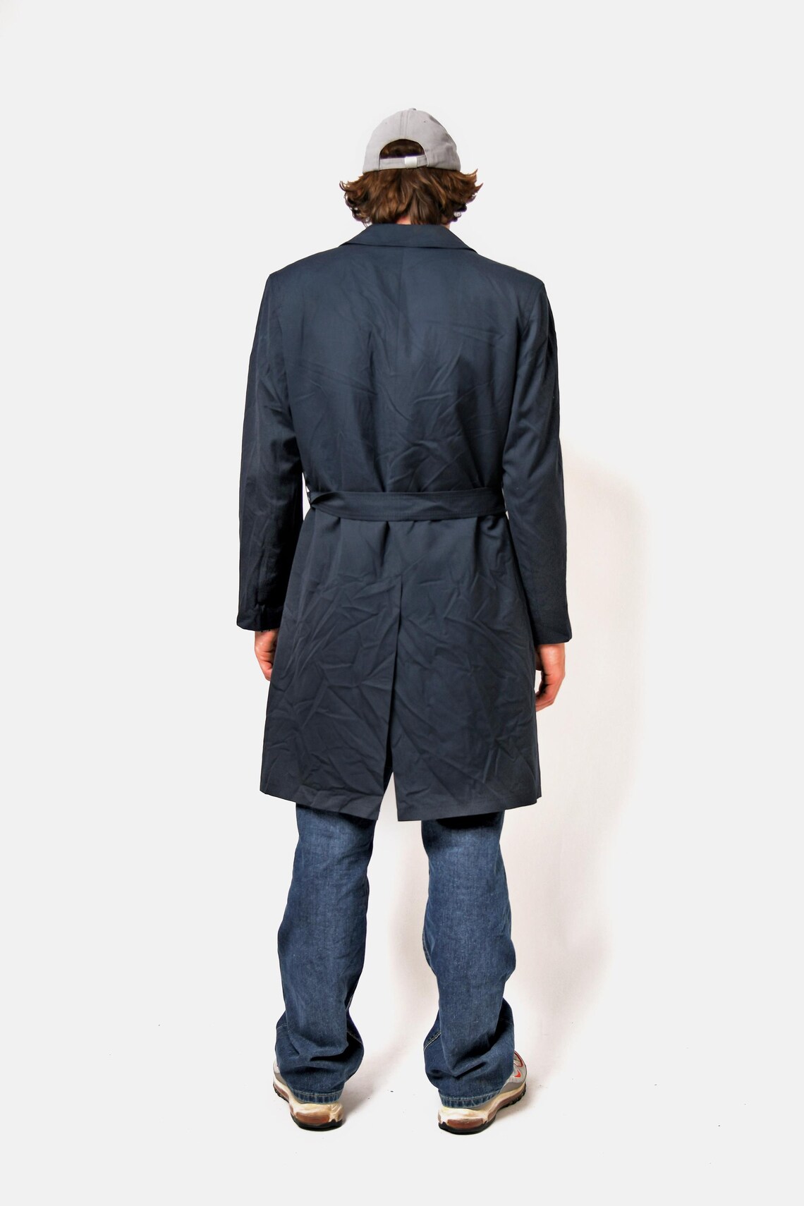 Vintage Overcoat Navy Dark Blue Men | Spring Fall Classic Retro 80s 90s ...