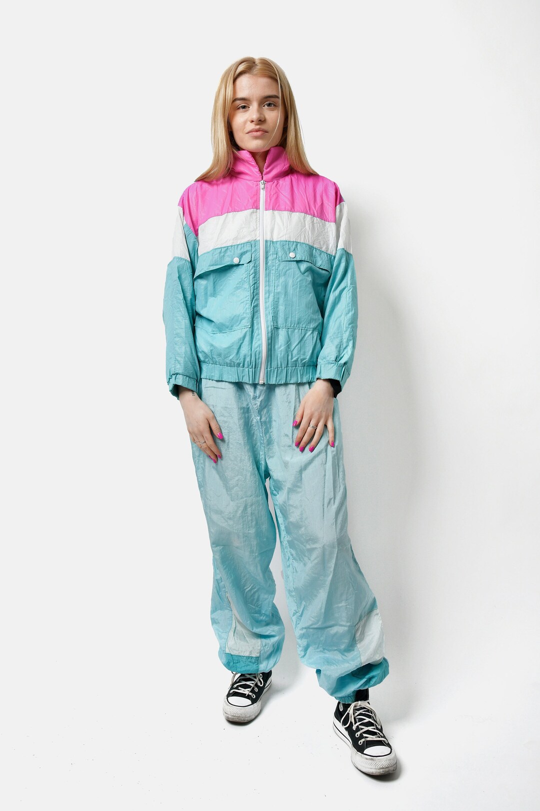 Vintage Joggers in Sky Blue Colour for Women 90s Retro Lightweight ...