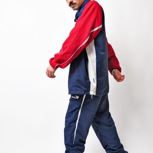 Vintage Sport Tracksuit Set Navy Dark Blue and Red Colour for Men | Old ...