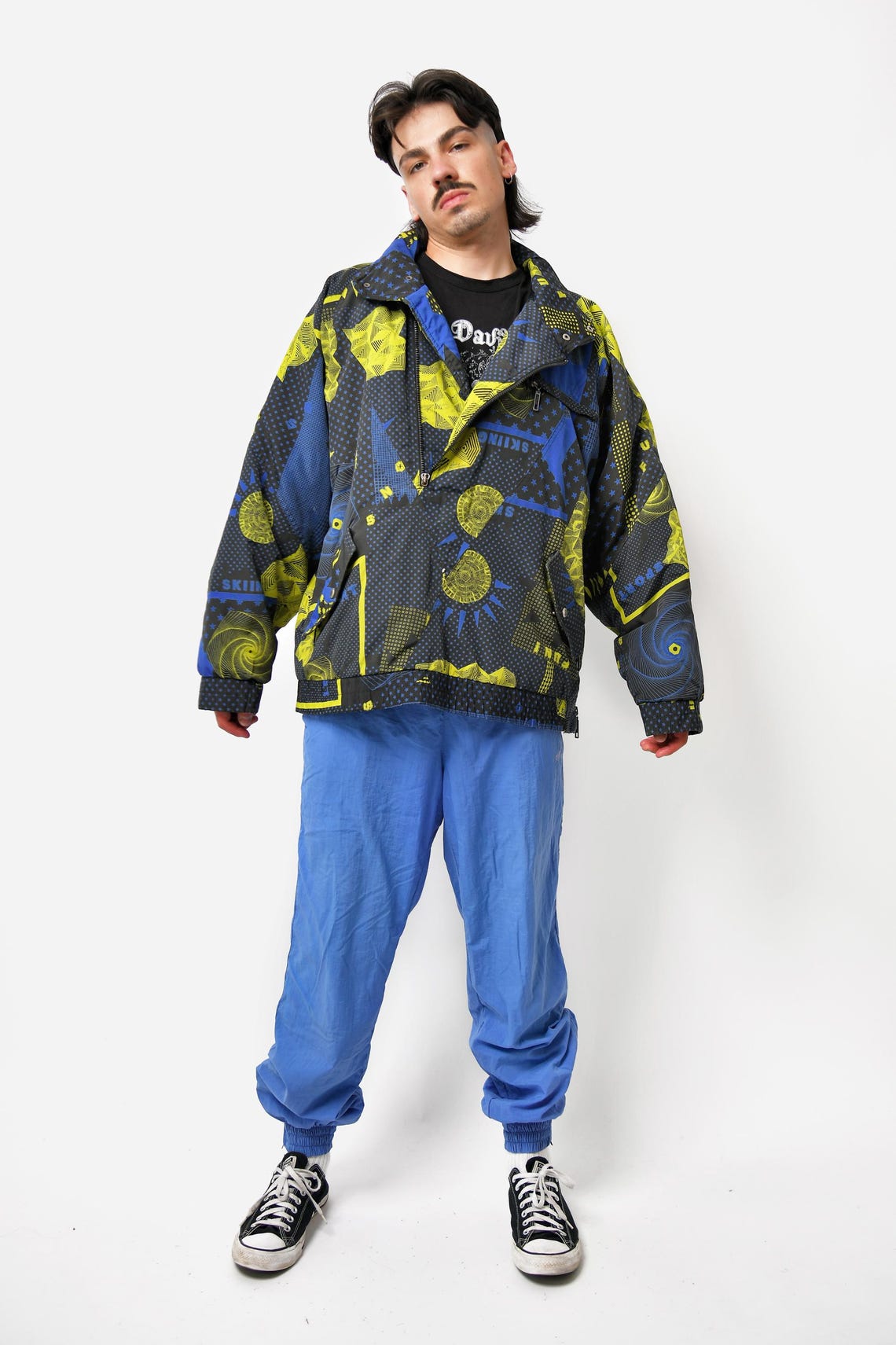 Retro 90s Winter Ski Jacket Multi Coloured | Vintage 80s Sport Shell ...