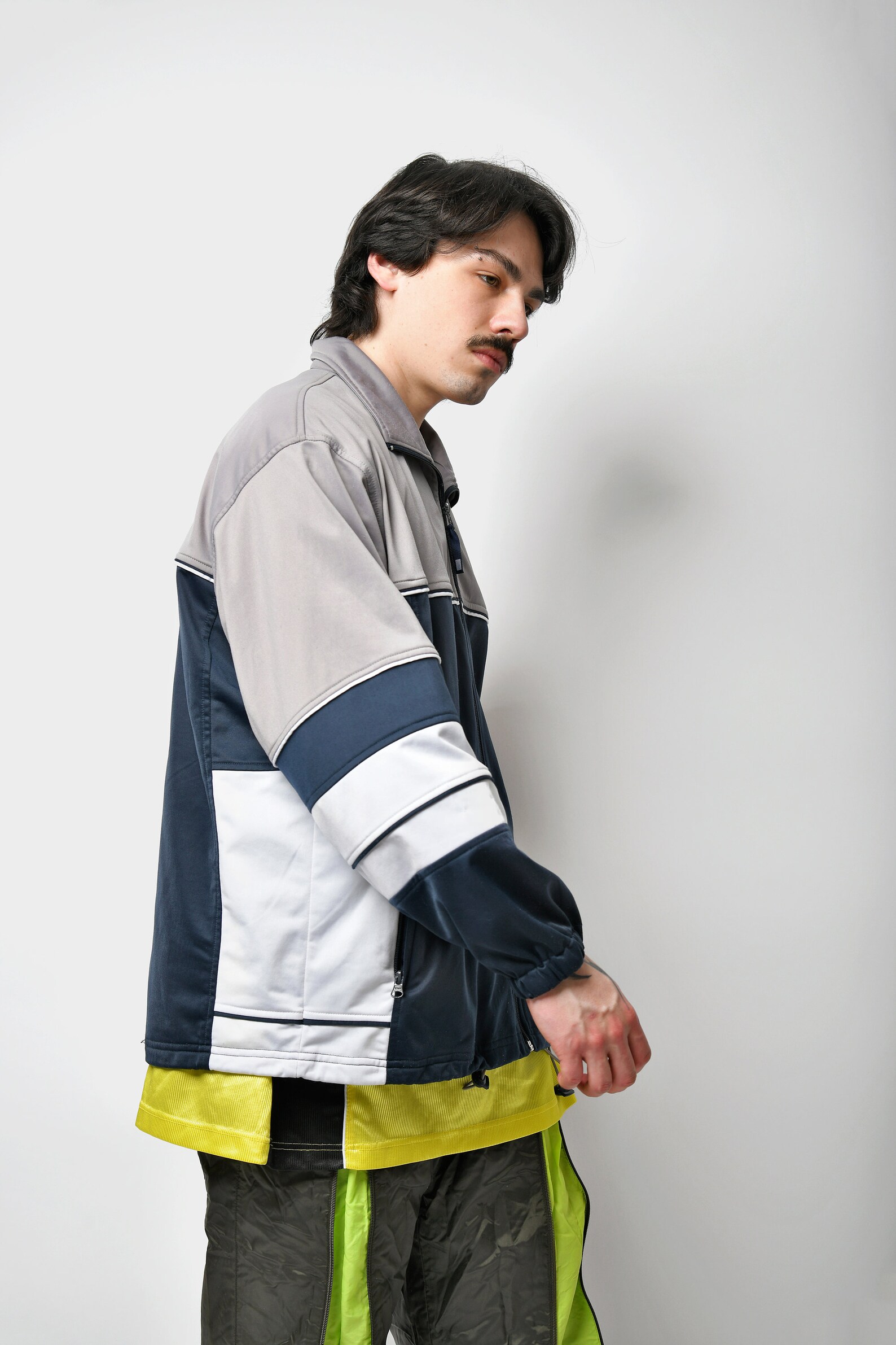 Vintage 90s Track Jacket Navy Blue Grey | Men's 00s Y2K Swag Hipster ...