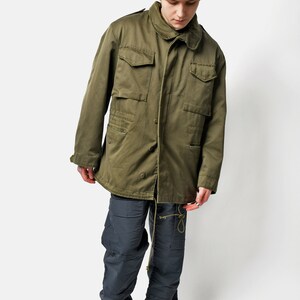 Retro M65 Classic Field Jacket Green Olive Men's Vintage 80s Hooded Hunting Lined Parka 70s ...