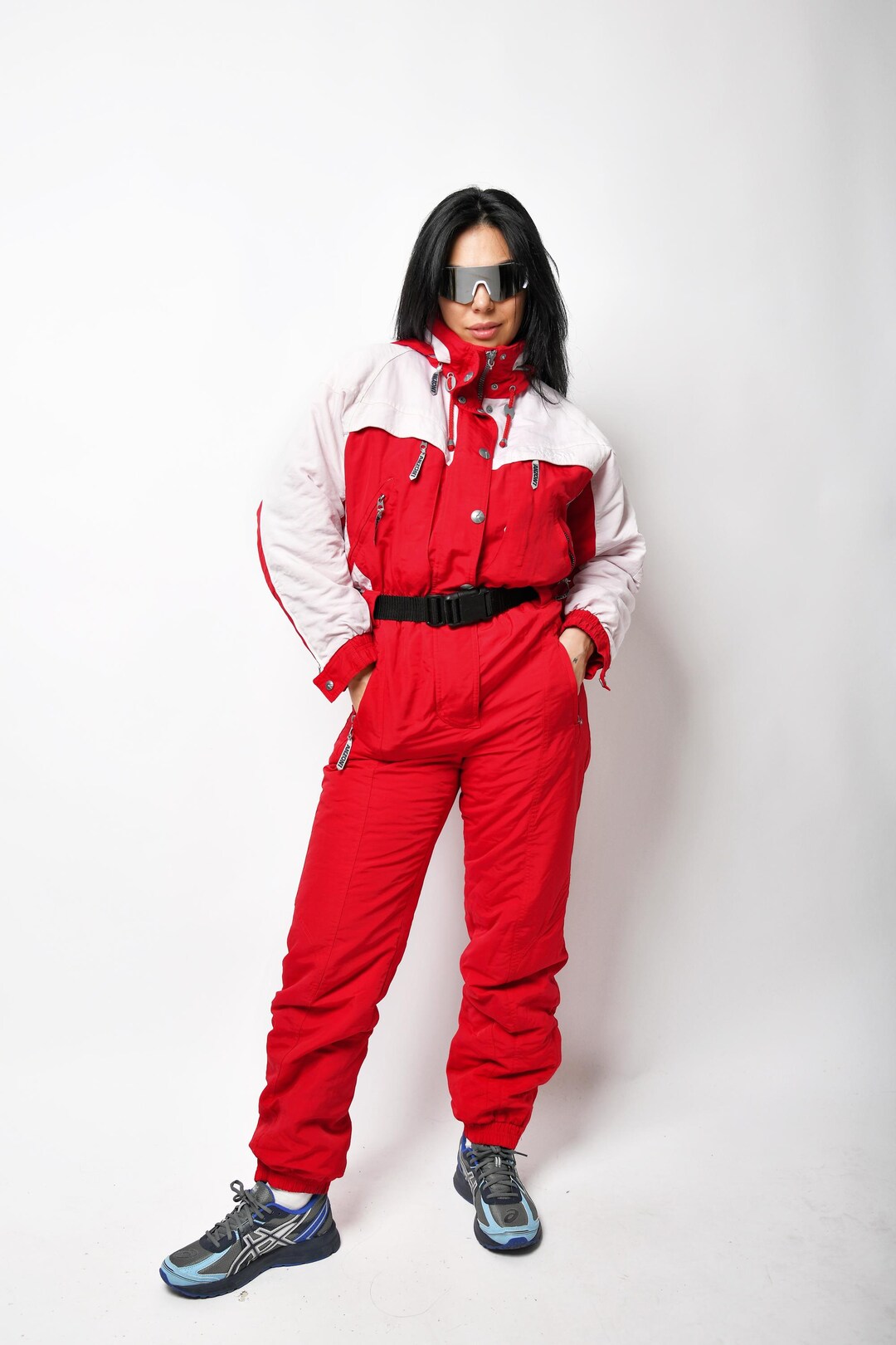Vintage 80s Ski Suit Women's Red Colour | Retro Winter Skiing Overall ...