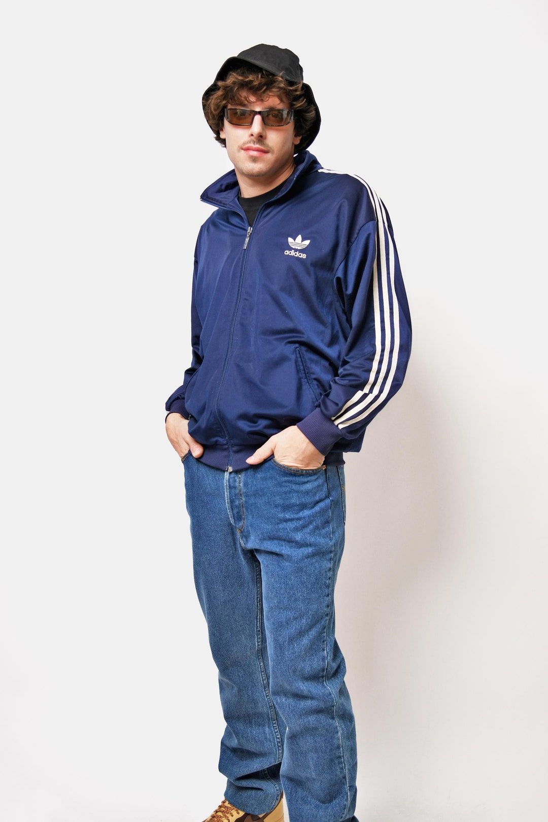 ADIDAS Originals Retro 90s Track Jacket Navy Blue Men Old School 80s ...