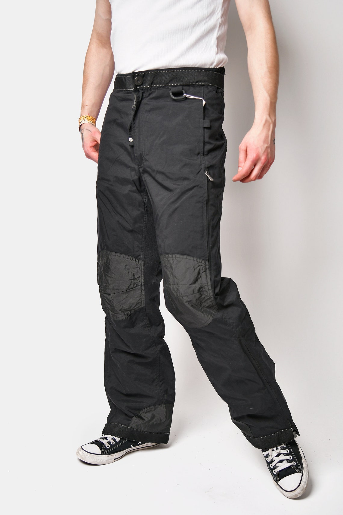 Vintage Y2K Versace Sport Ski Pants Men Black | Padded Nylon Skiing ...