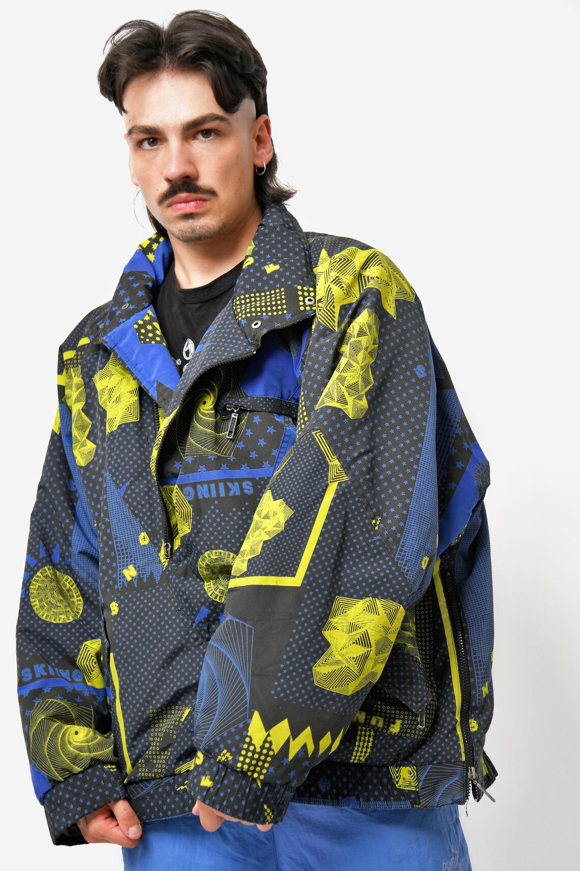Retro 90s Winter Ski Jacket Multi Coloured | Vintage 80s Sport Shell ...