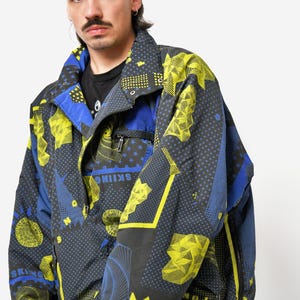 Retro 90s Winter Ski Jacket Multi Coloured | Vintage 80s Sport Shell ...