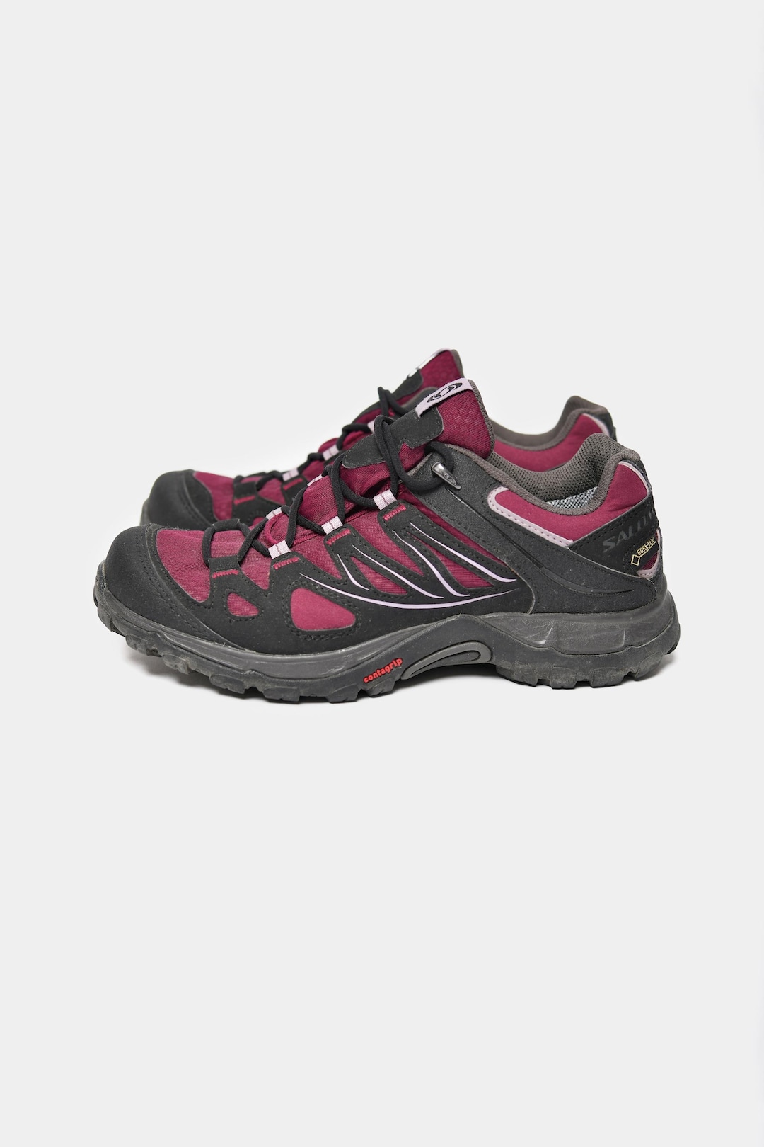 Salomon Ellipse GTX W Hiking Shoes for Women Black Burgundy Purple ...