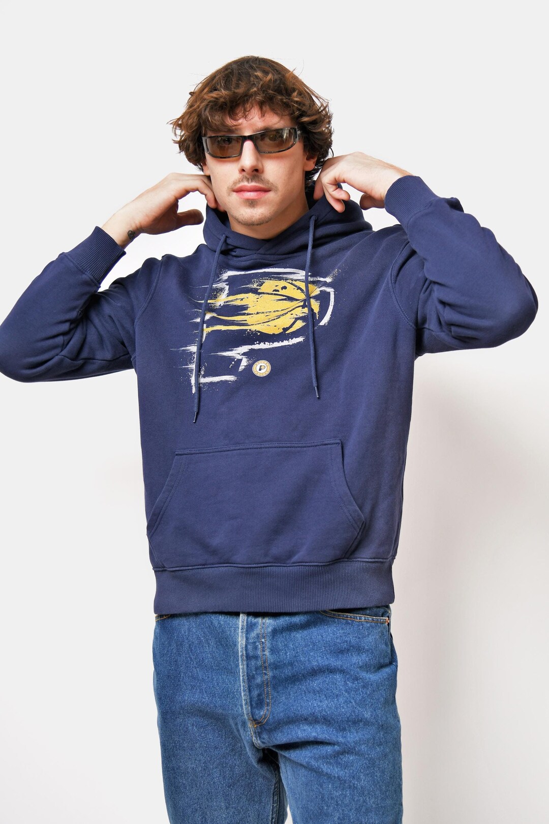 Indiana Pacers Navy Hoodie Blue | Splatter Graphic NBA Hooded ...