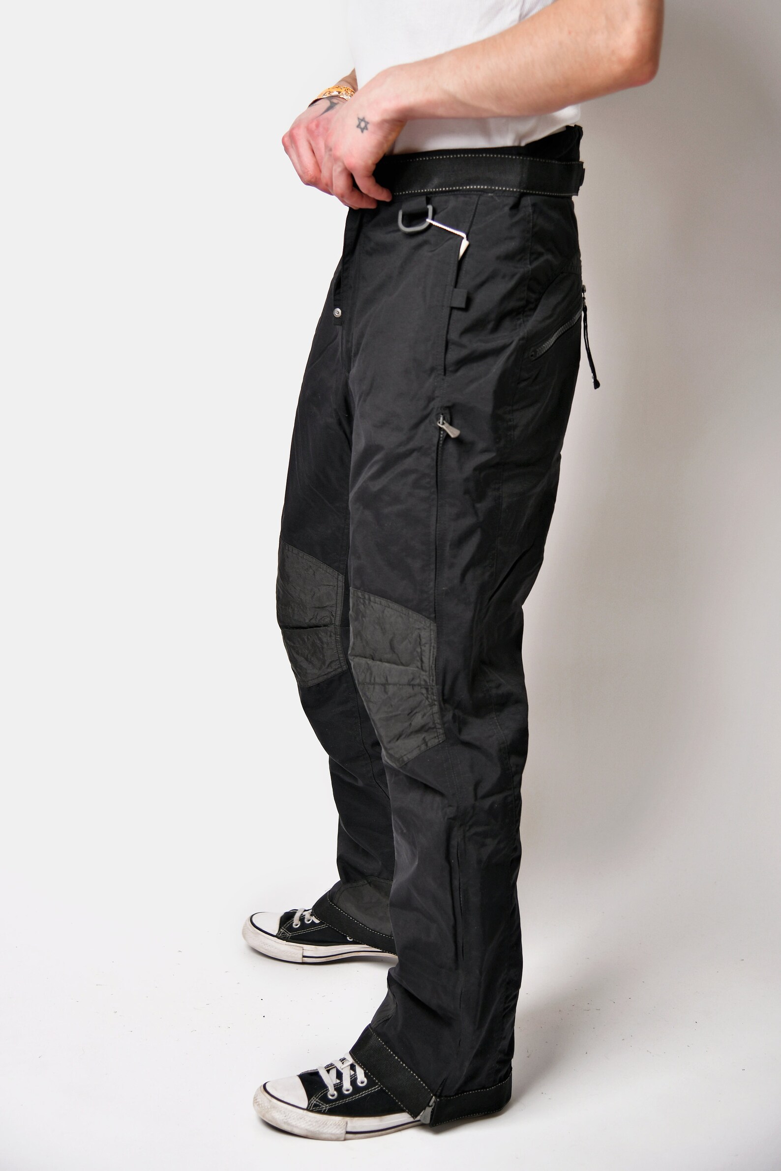 Vintage Y2K Versace Sport Ski Pants Men Black | Padded Nylon Skiing ...