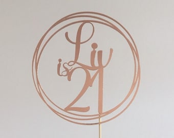 21st cake topper | Etsy