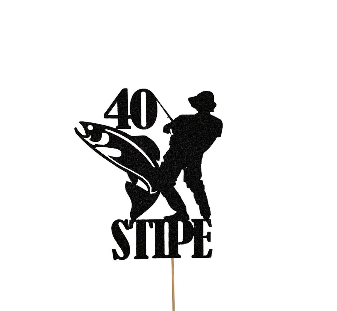 Personalised Fishing Cake Topper Custom Birthday Add Any Name and Age ...