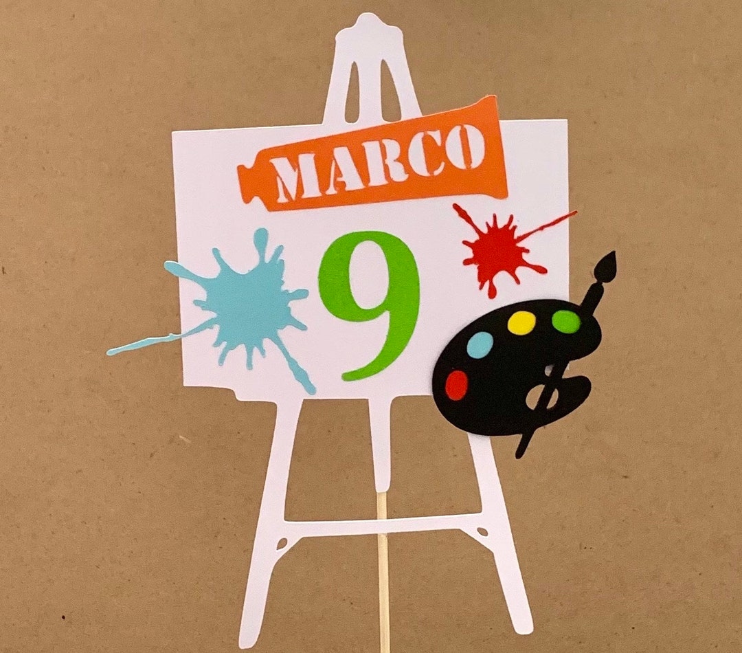 Personalised Art Artist Cake Topper Custom Birthday Any Name & - Etsy
