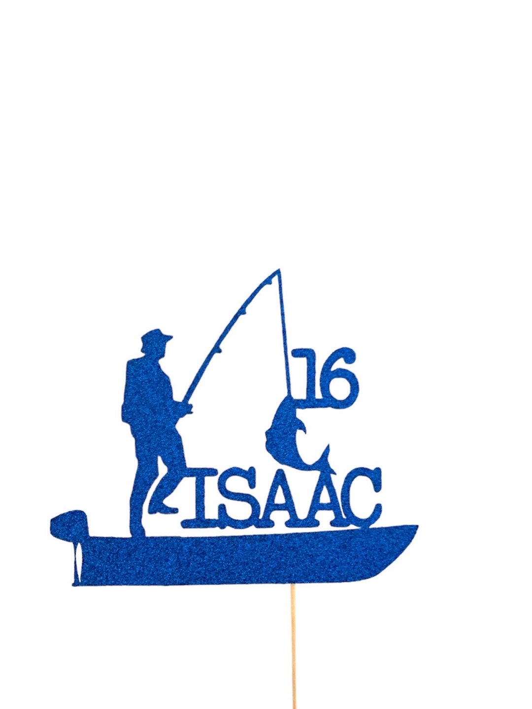 Personalised Fishing Cake Topper Custom Birthday Add Any Name and Age ...