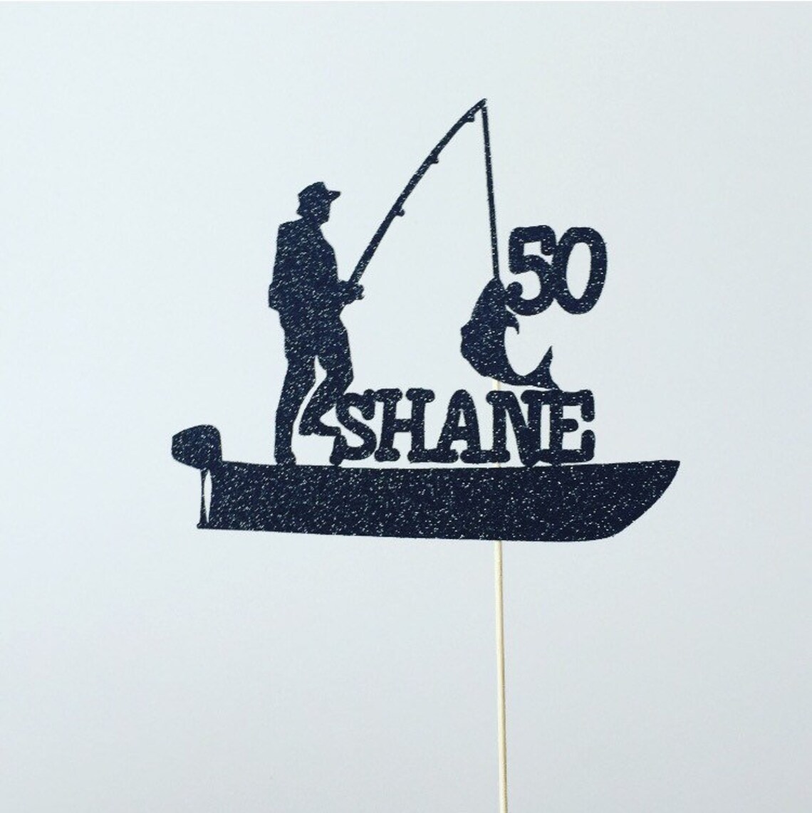 Personalised Fishing Cake Topper Custom Birthday Add Any Name - Etsy België