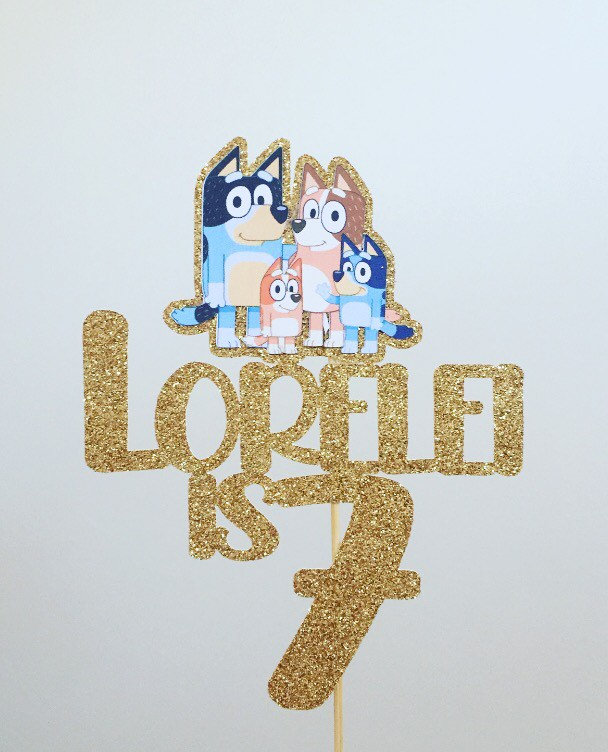 Personalised Bluey Family Cake Topper Custom Birthday Add Any - Etsy