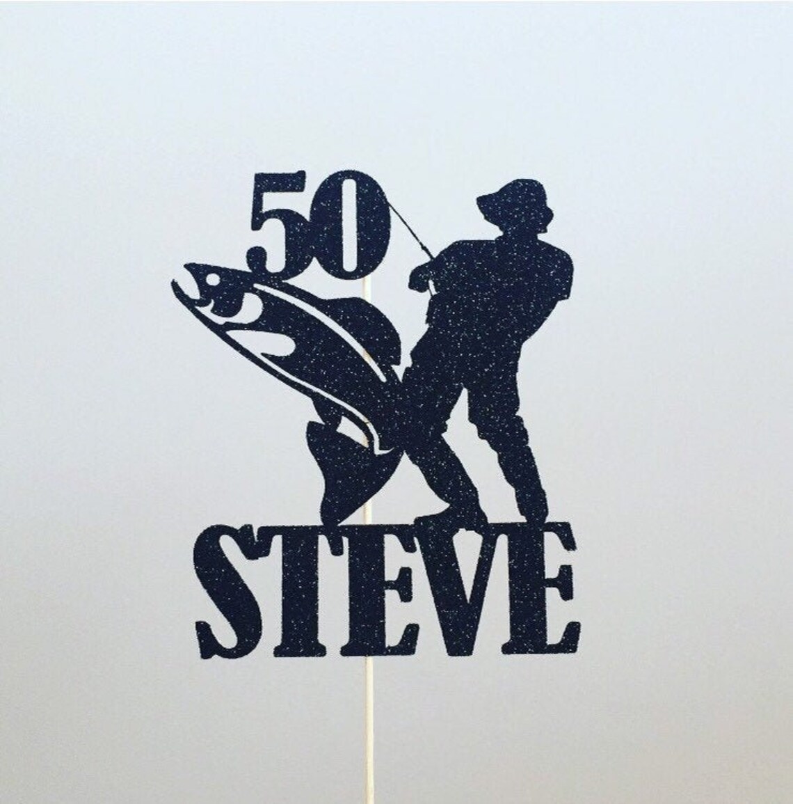 Personalised Fishing Cake Topper Custom Birthday Add Any Name - Etsy ...