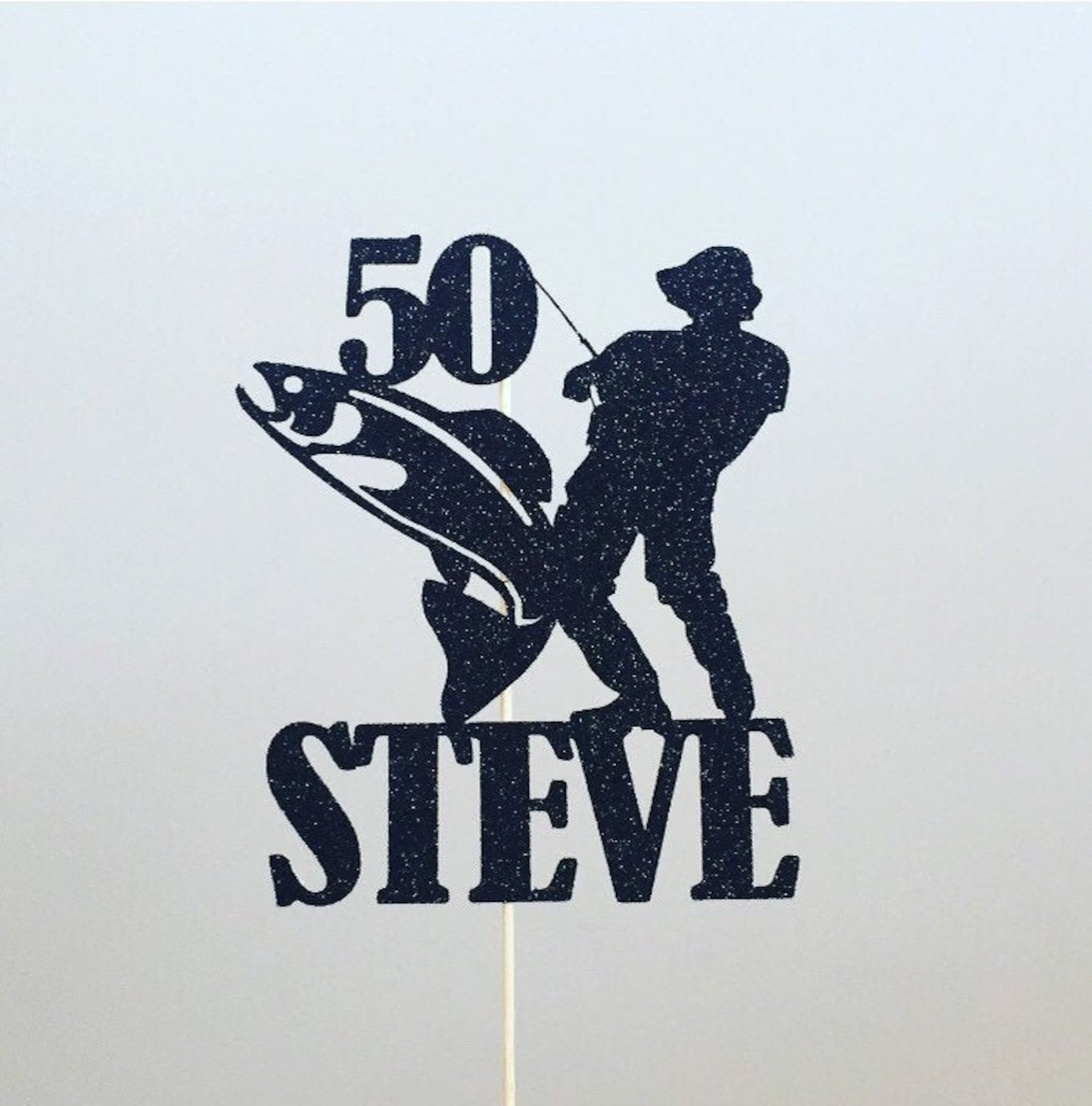 Personalised Fishing Cake Topper Custom Birthday Add Any Name - Etsy ...