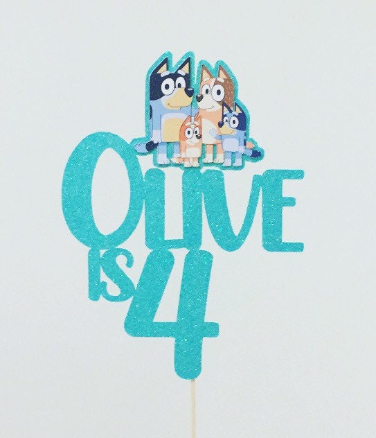 Personalised Bluey Family Cake Topper Custom Birthday Add Any - Etsy