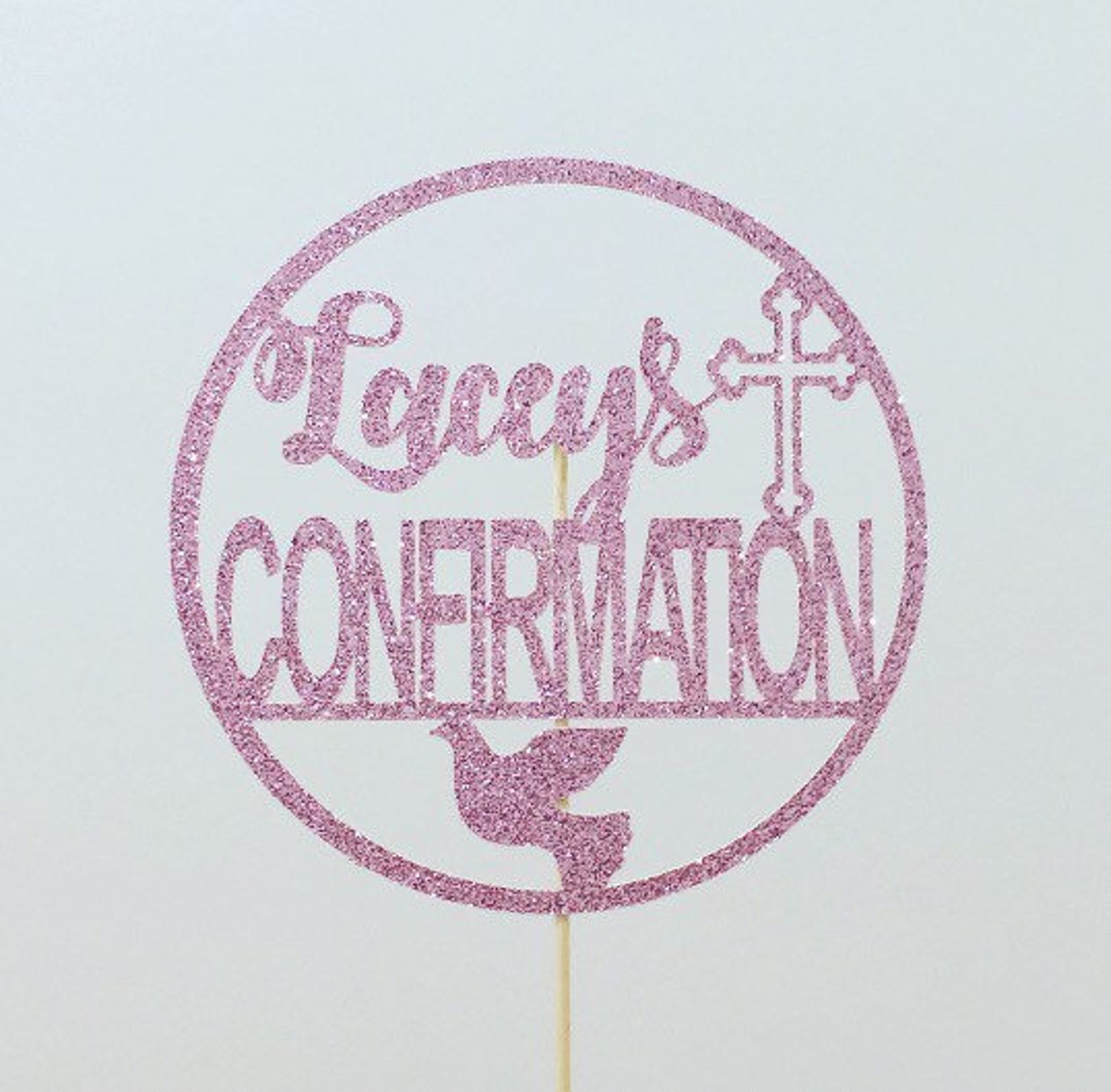 Personalised Confirmation Cake Topper Dove Cross Add Any Name - Etsy ...