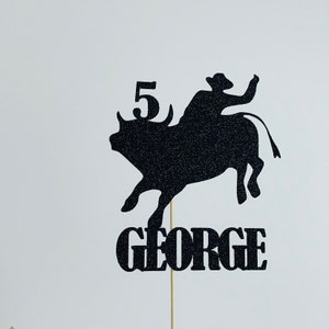 Personalised Rodeo Bull Riding Cake Topper Custom Birthday Add - Etsy