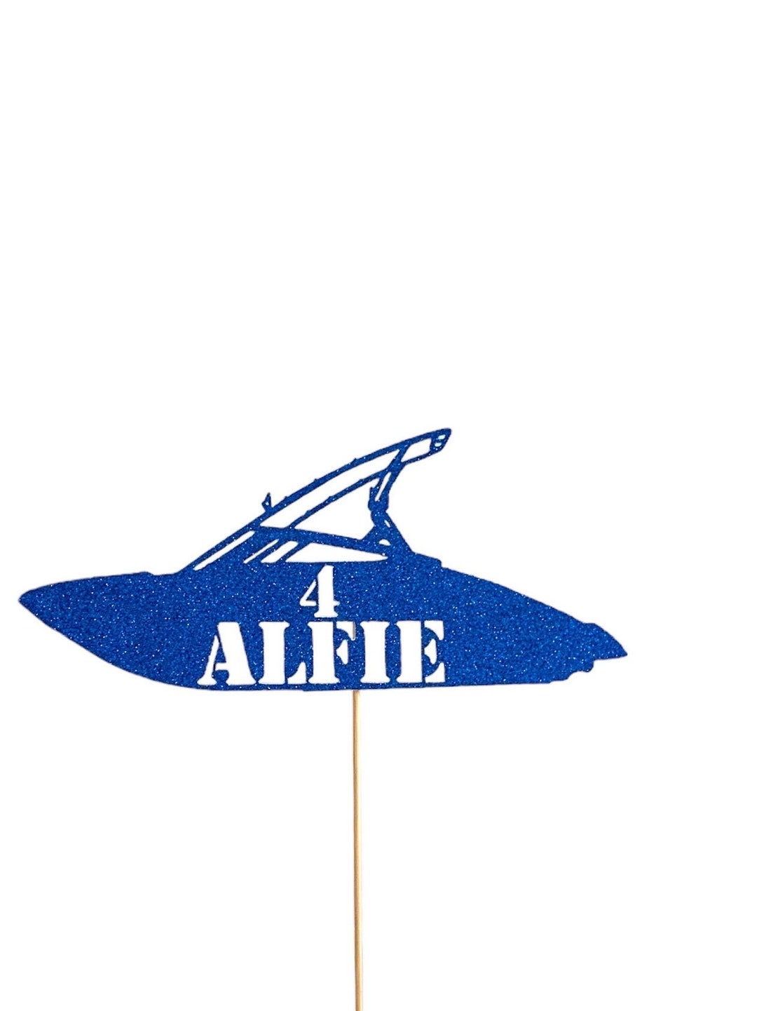 Personalised Speed Boat Cake Topper Custom Birthday Add Any Name and ...