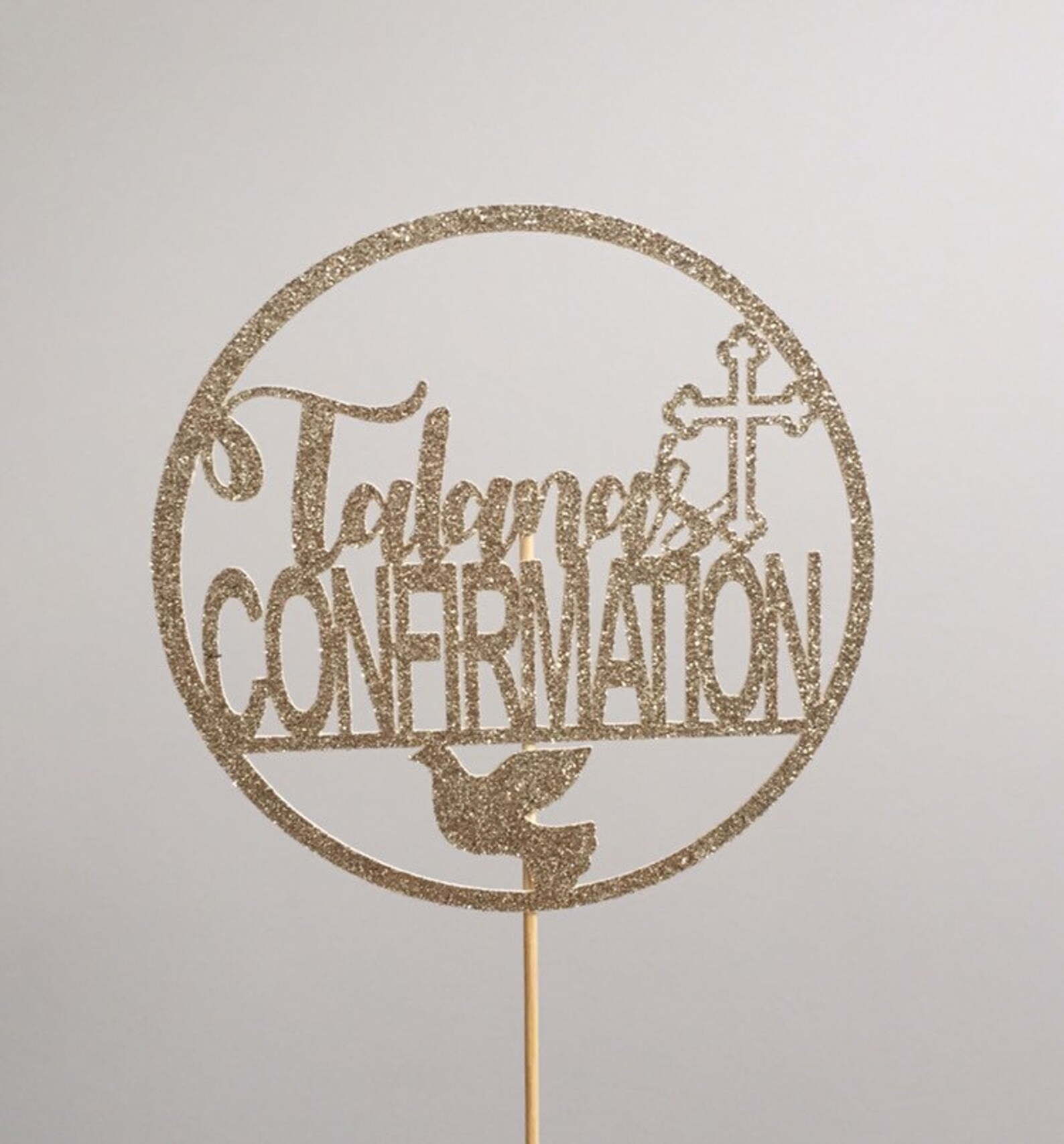 Personalised Confirmation Cake Topper Dove Cross Add Any Name | Etsy