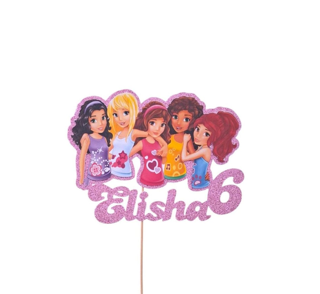 Personalised LEGO Friends Cake Topper Custom Birthday Add Any Name and ...