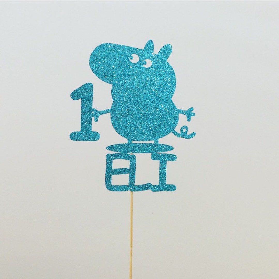 Personalised George Pig Cake Topper Birthday Add Any Name & Age - Etsy