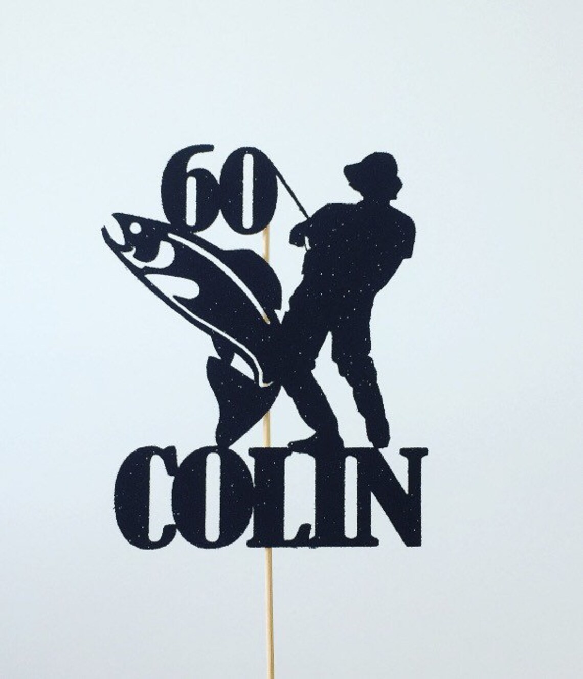 Personalised Fishing Cake Topper Custom Birthday Add Any Name - Etsy ...