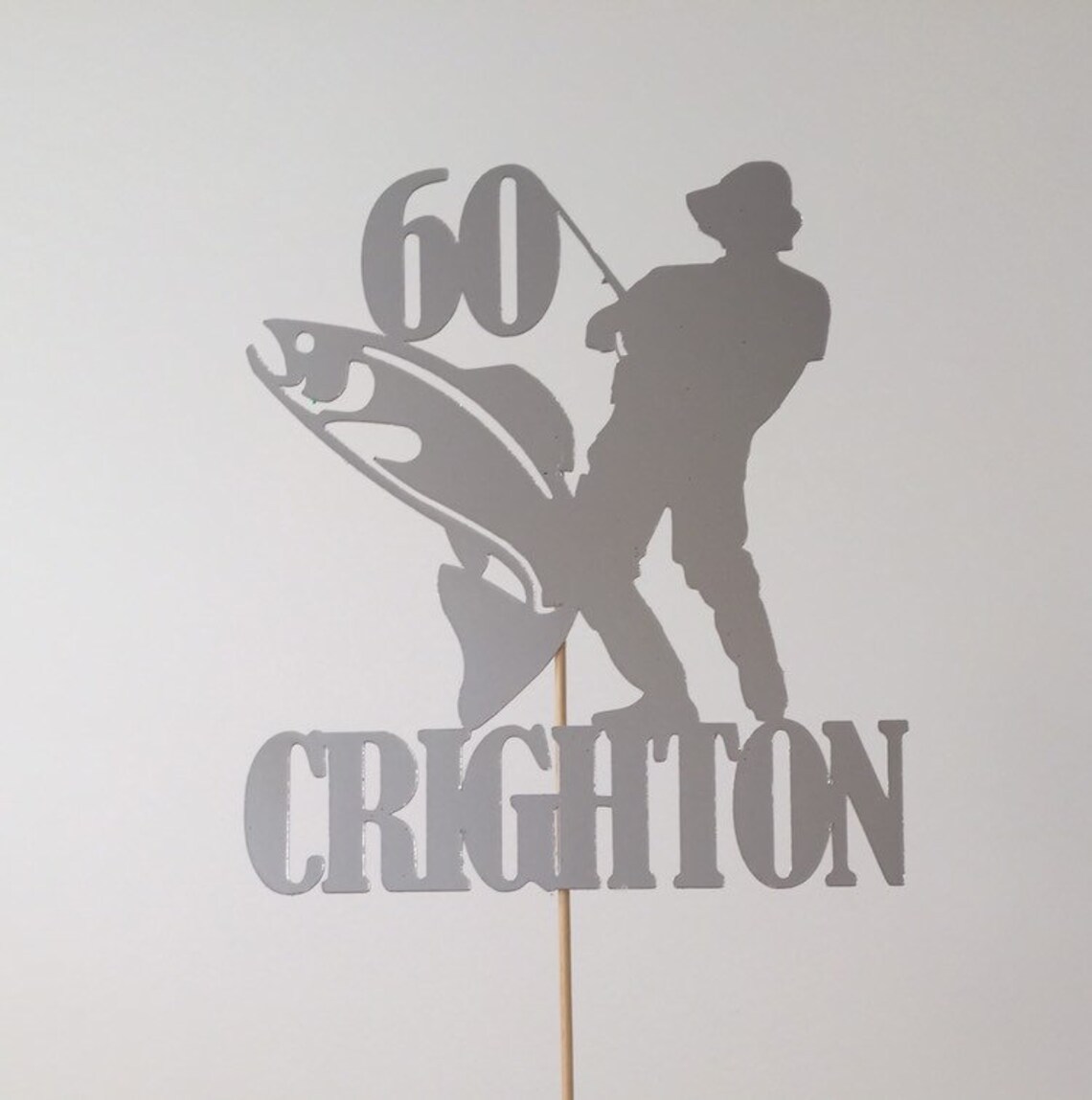 Personalised Fishing Cake Topper Custom Birthday Add Any Name - Etsy ...