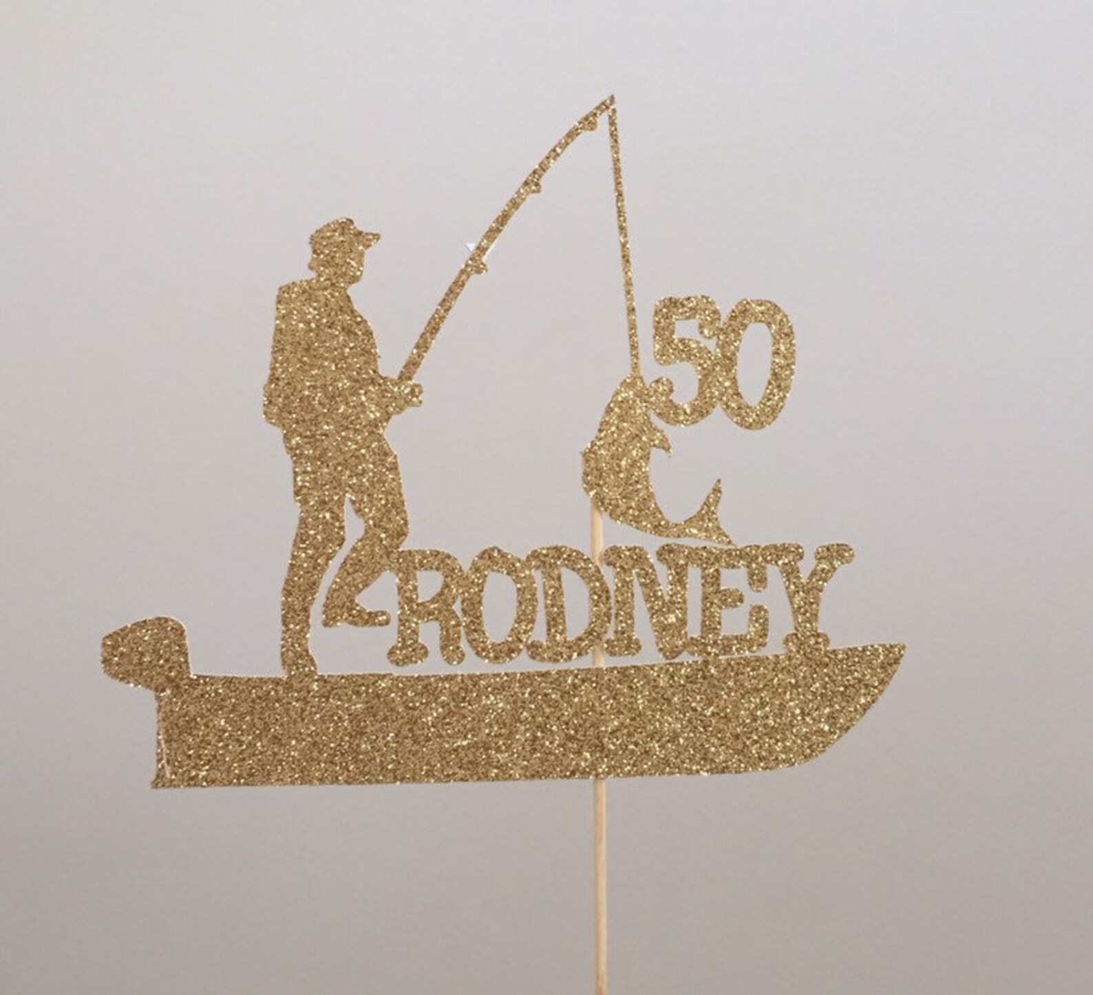 Personalised Fishing Cake Topper Custom Birthday Add Any Name - Etsy België