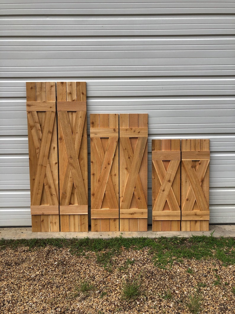 Custom Cedar X-style Shutters, Rustic Farmhouse Style, Any Size/any ...