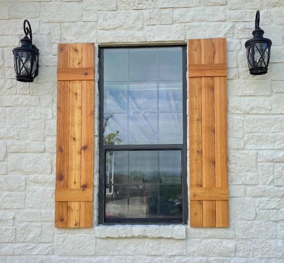 Stained Exterior Wood Shutters