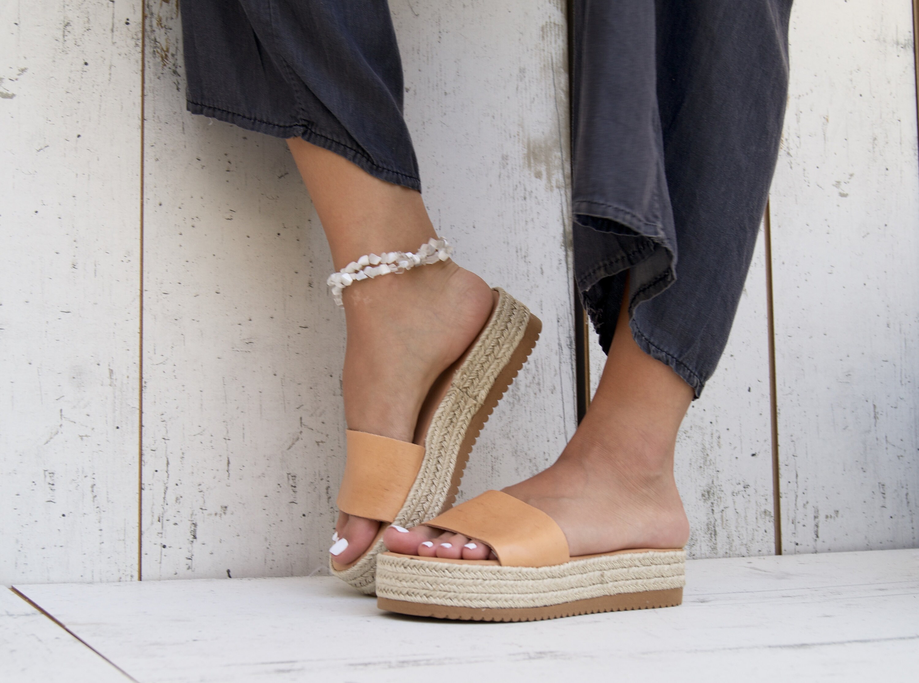 VOYANA Sandals/greek Leather Sandals/espadrille Platform | Etsy