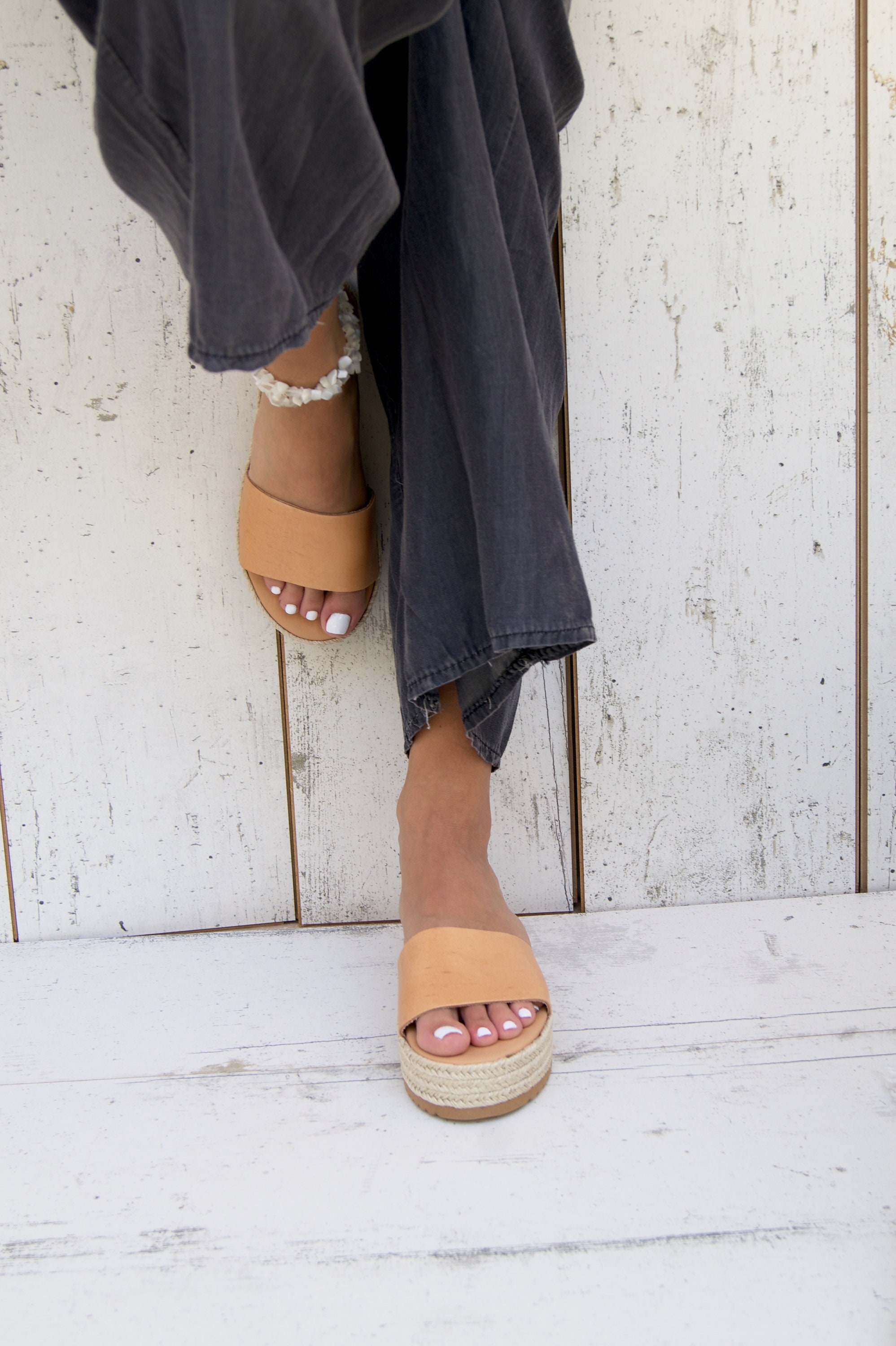 VOYANA Sandals/greek Leather Sandals/espadrille Platform | Etsy