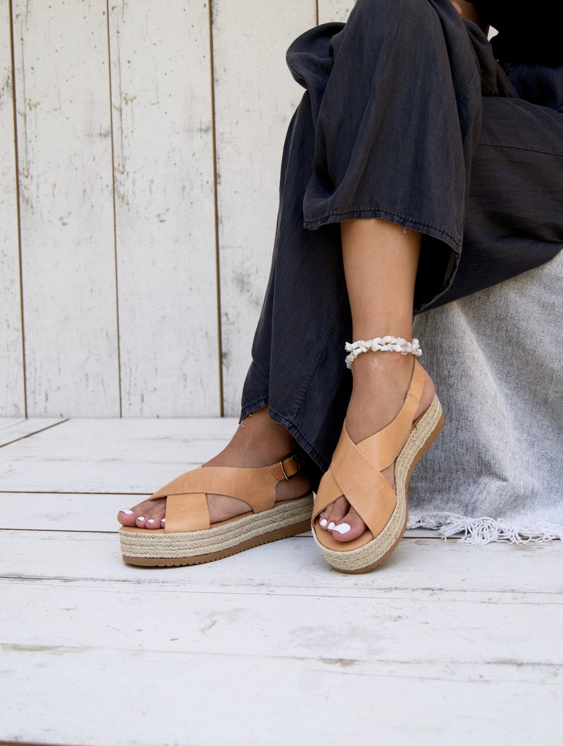 CHLOE Sandals/ Greek Leather Sandals/leather Platforms/ - Etsy