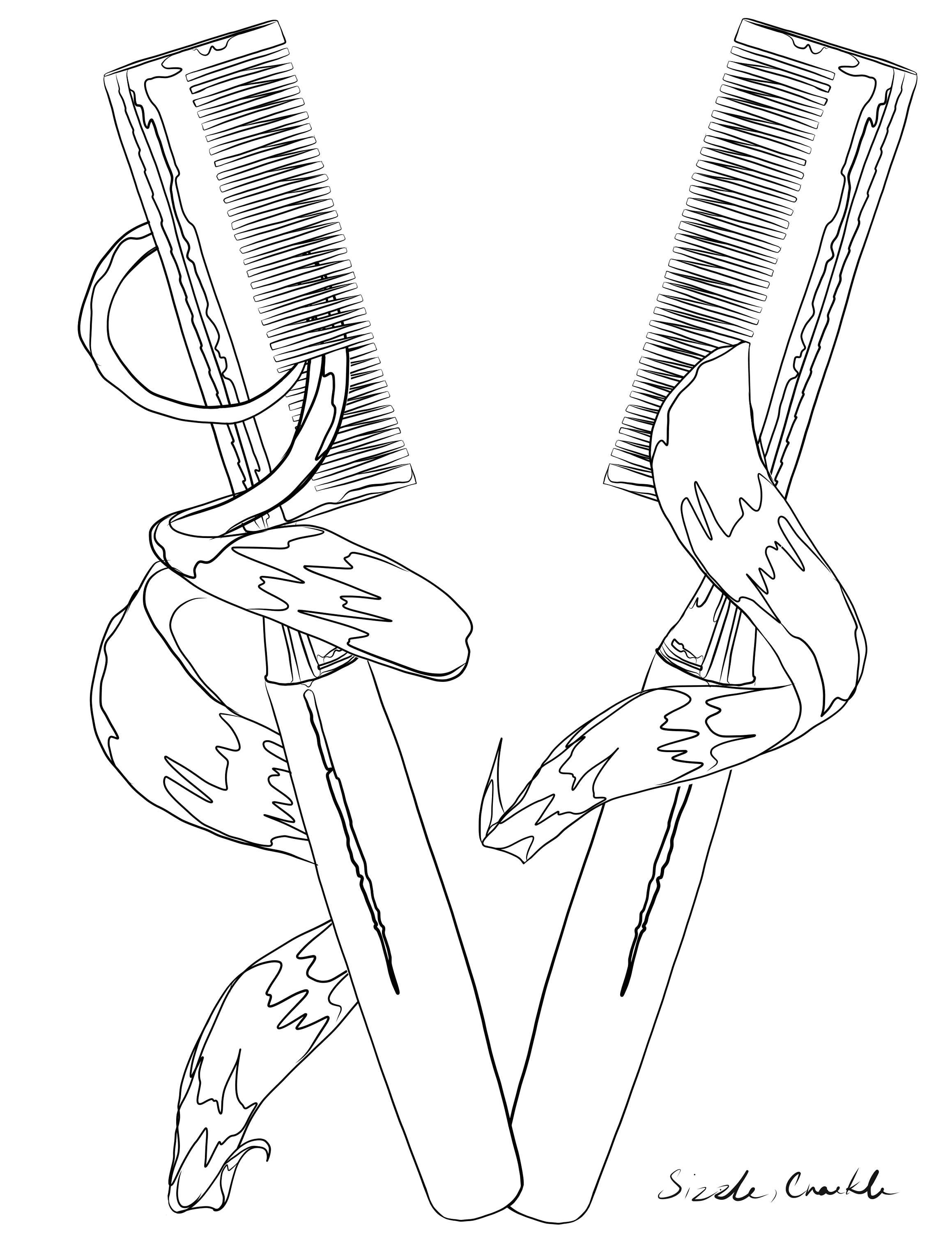 Comb Hair Brush Coloring Page Coloring Pages