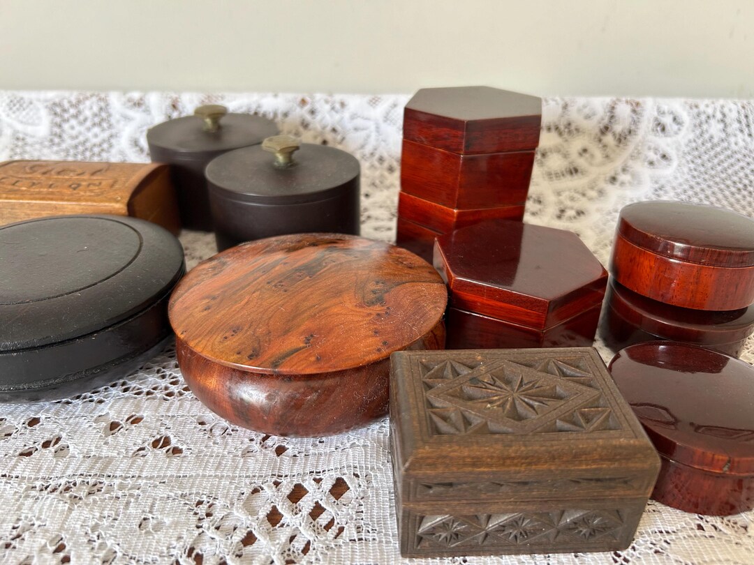 Vintage Wooden Trinket / Ring Box - Etsy UK