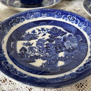 4 1930s Adderley Ware Old Willow Teacups and Saucers - Etsy