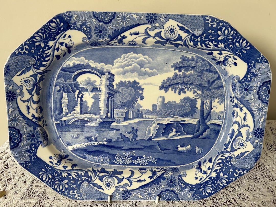 1920s Copeland Spode Blue Italian Large Serving / Meat Platter 43cm by ...