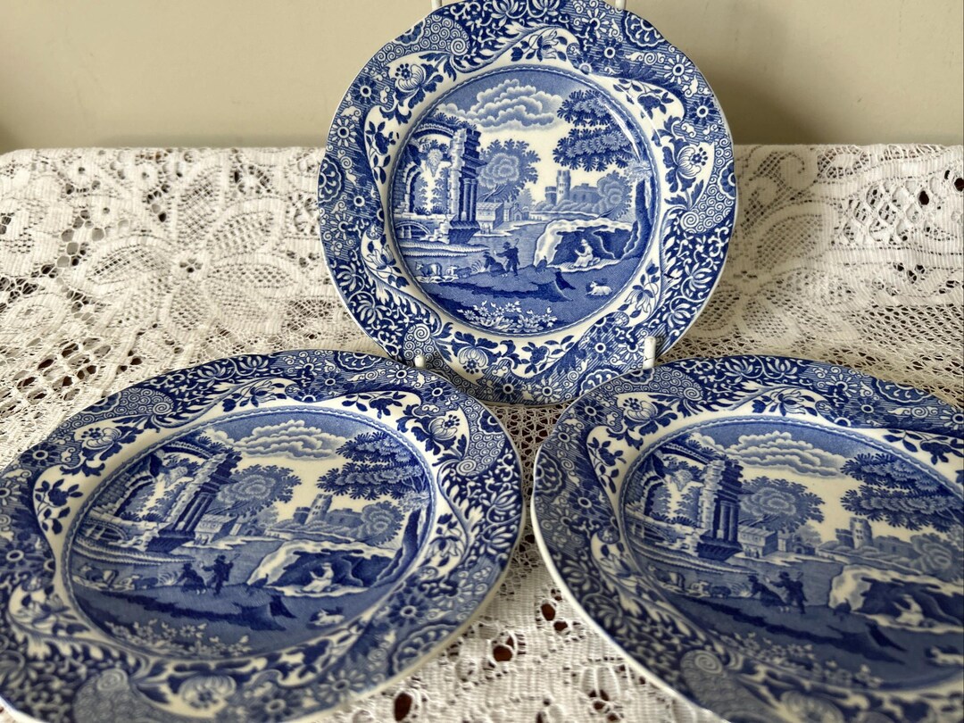 3 Copeland Spode Blue Italian Tea/side Plates - Blue Backstamp - Etsy