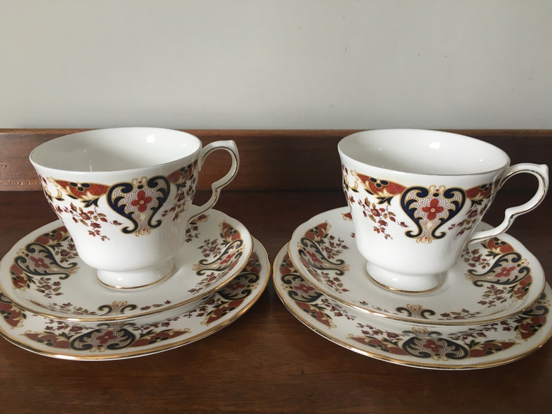 2 Vintage Bone China Colclough Trios - Royale Design - Etsy
