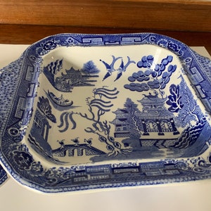 Antique Willow Pattern Wedgwood & Co Serving Dish With Cover - Etsy