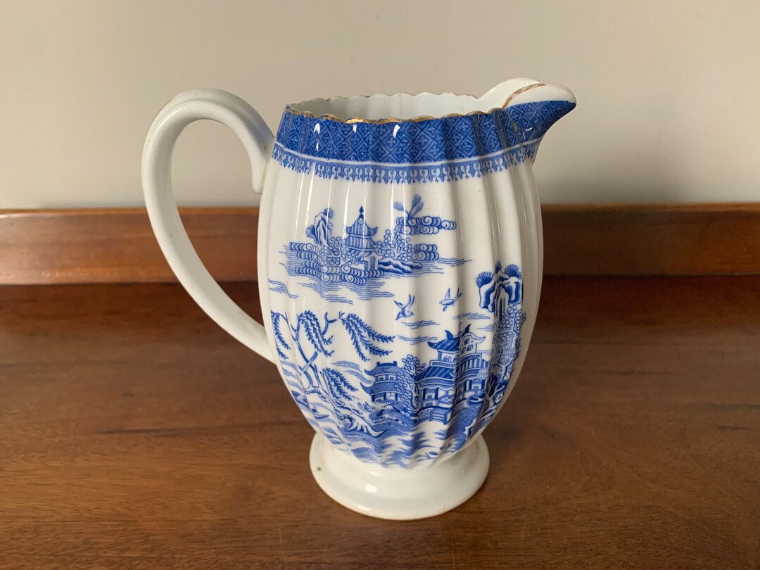 Antique Copeland Willow Pattern Fluted 1 Pint Jug - Etsy