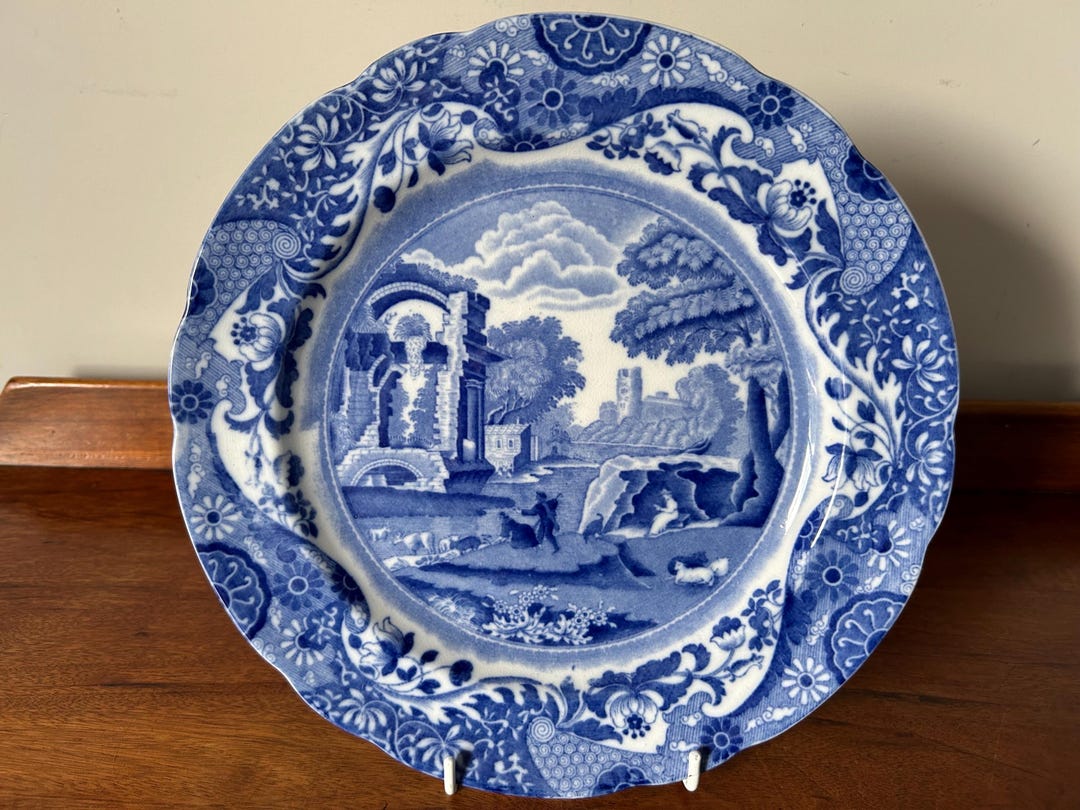 Large Copeland Spode Blue Italian Plate - 10.5” Diameter - Etsy