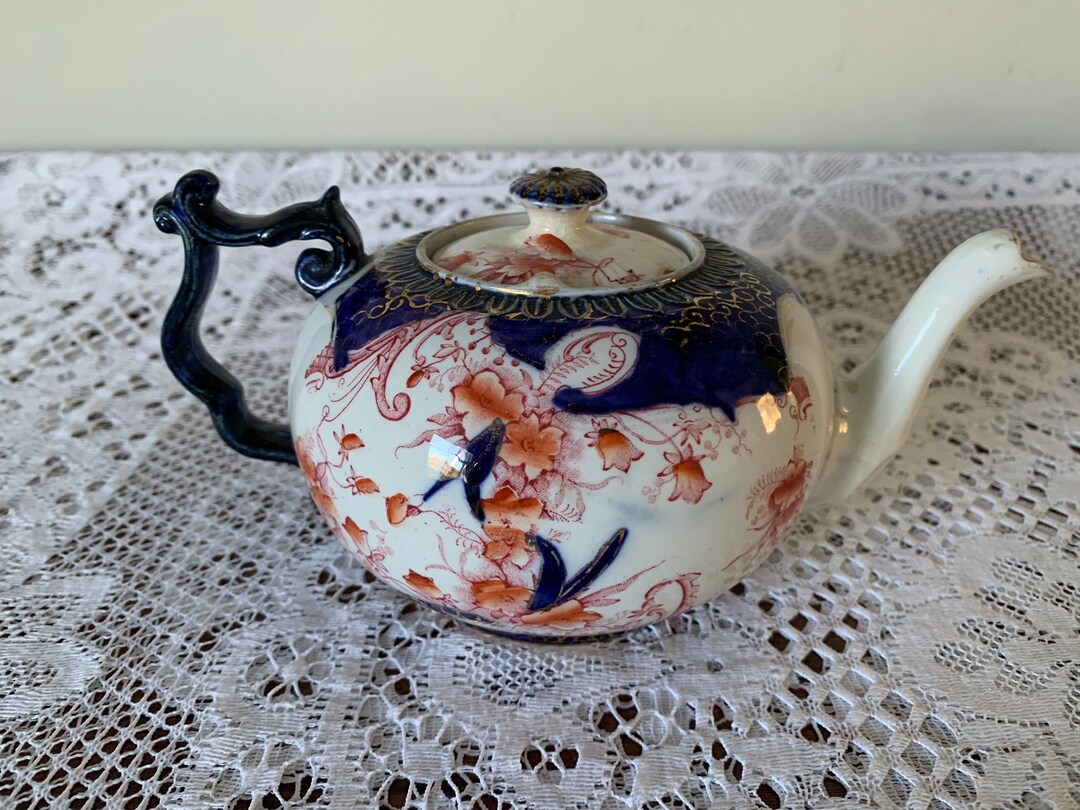 Antique Round Imari Teapot Stoke Pottery - Etsy